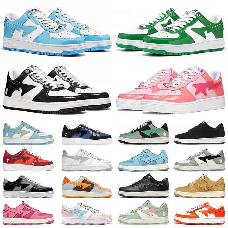 Bapestas Baped Sta Mens Womens Designer Casual Shoes Beige Suede Camo ...