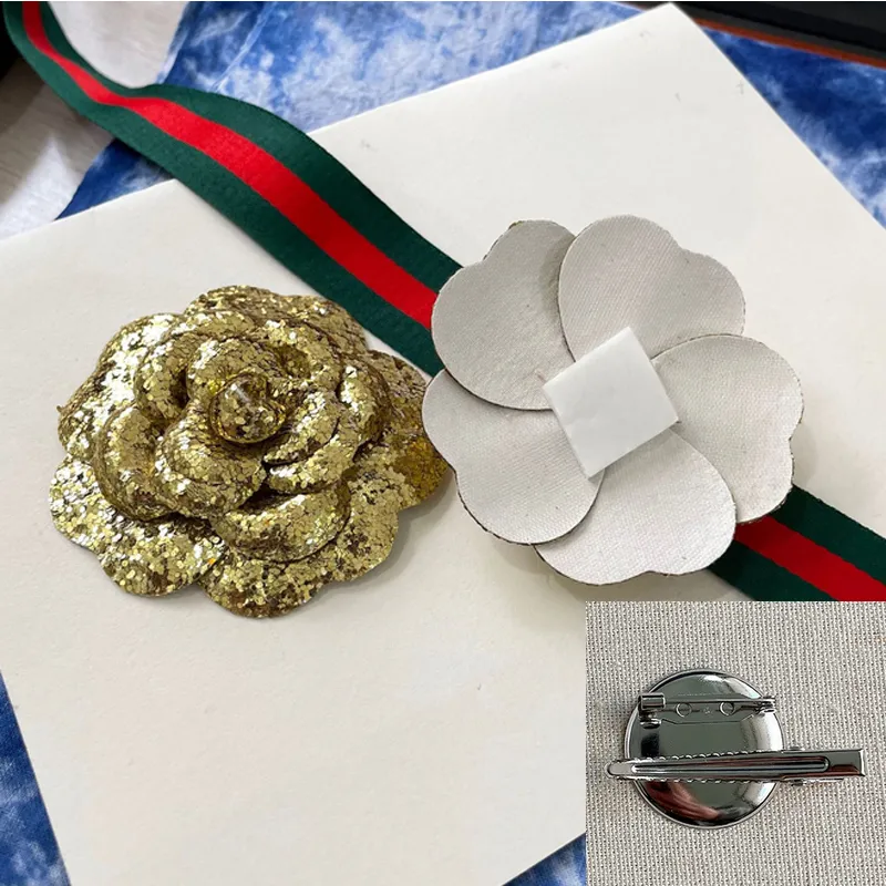 Golden Camellia Flower Brooch - Elegant Gold Rose Brooch Pin for ...