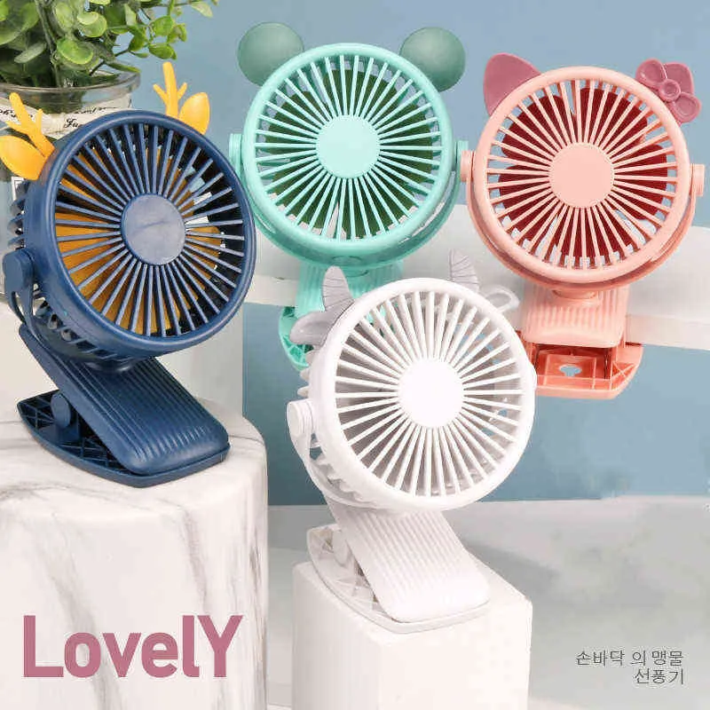Portable Clip Fan with LED Lamp - 360° Rotating USB Rechargeable Mini ...