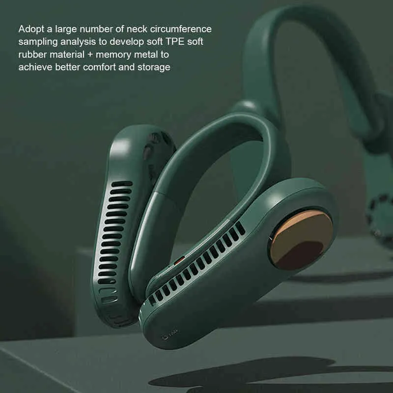 Portable Neck Fan - Bladeless, Rechargeable USB Fan, 2400mAh Battery ...