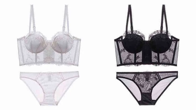 Elegant White Lace Bra and Panty Set - Premium Lingerie, Push-Up ...