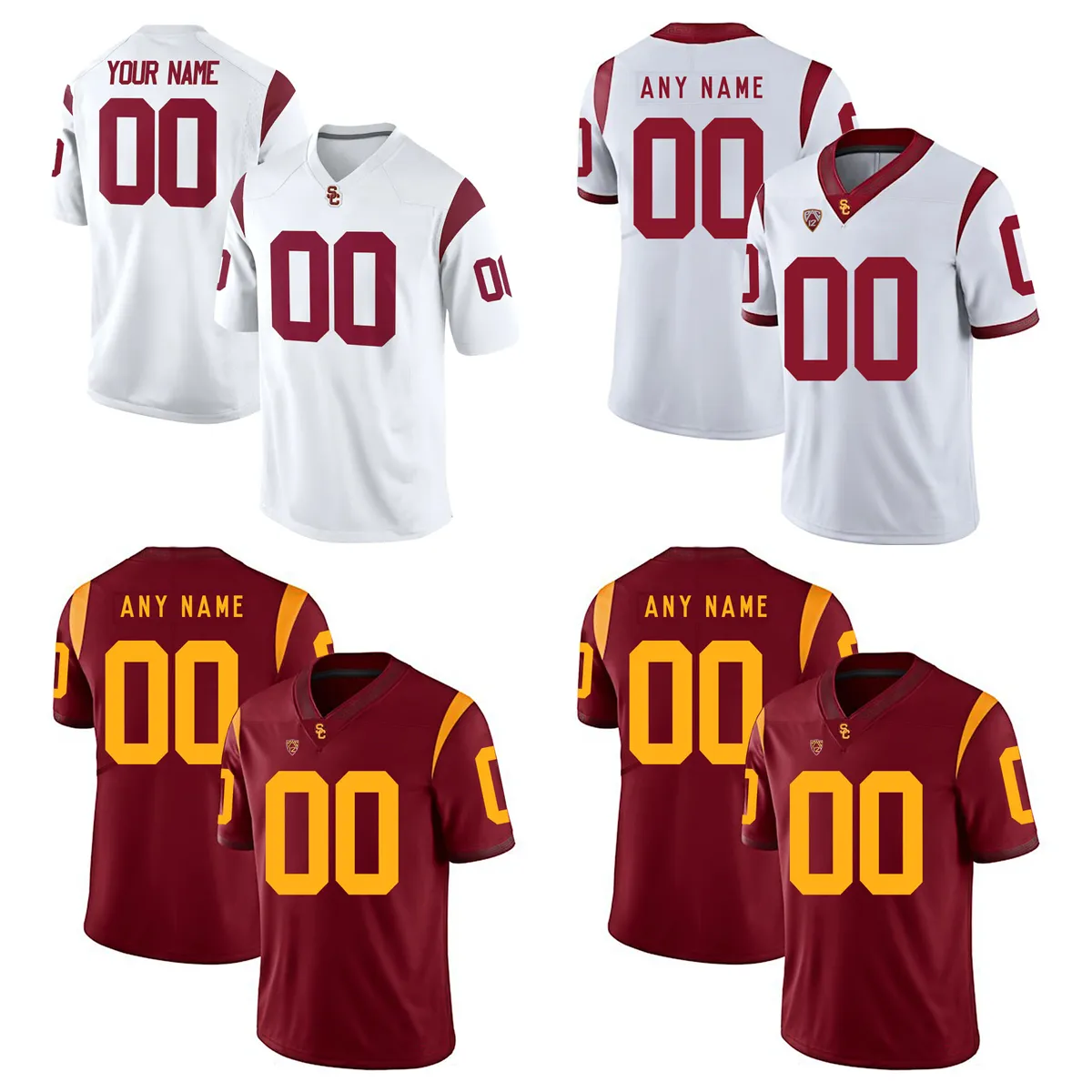 Camisetas De Fútbol Personalizadas De La NCAA College USC Trojans Will Rose Scott Voigt Clyde ...