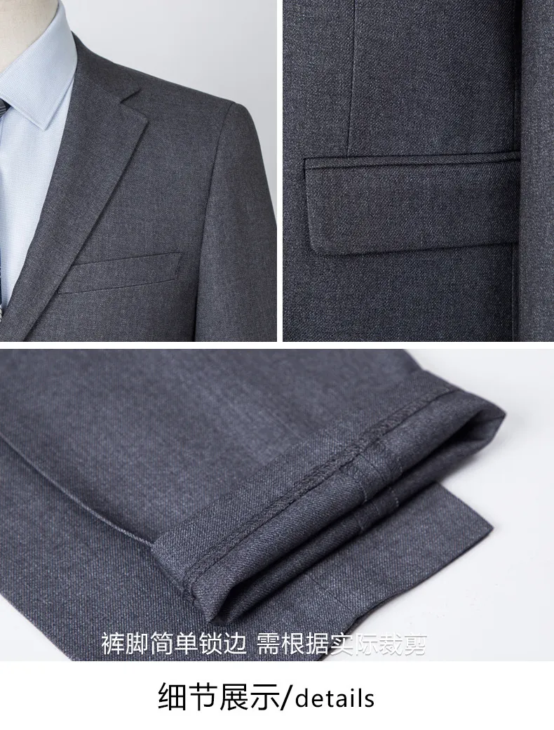 Men's Suits Blazers 8XL Viscose Set Jacket Pants Vest Formal Wedding ...