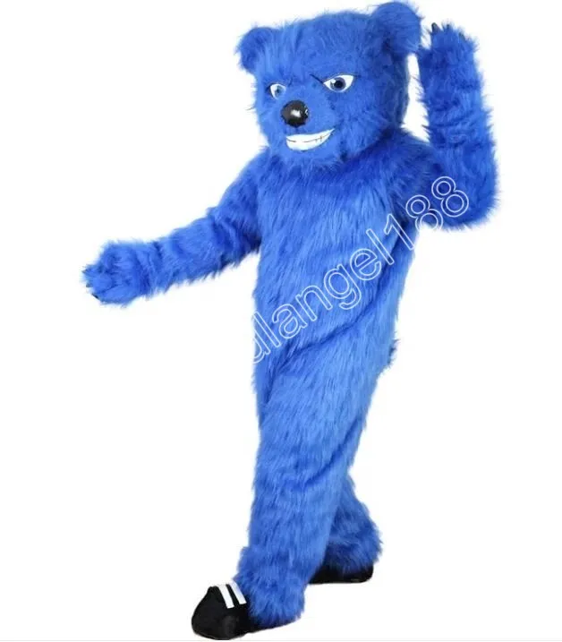 Adult Size Halloween Furry Bear Blue Wolf Mascot Costume Cartoon Plush Anime Theme Character For