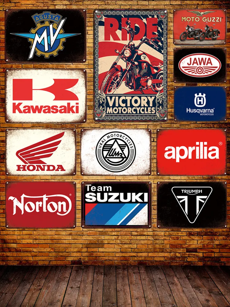 DHgate.com:Vintage Motorcycle Logo Tin Sign, 30X20CM Retro Motorbike ...