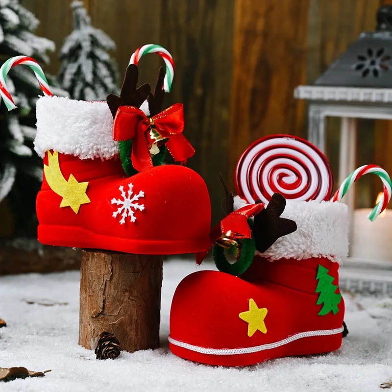Festive Christmas Decorations Set - Red Antler Ornaments, Santa Gift ...