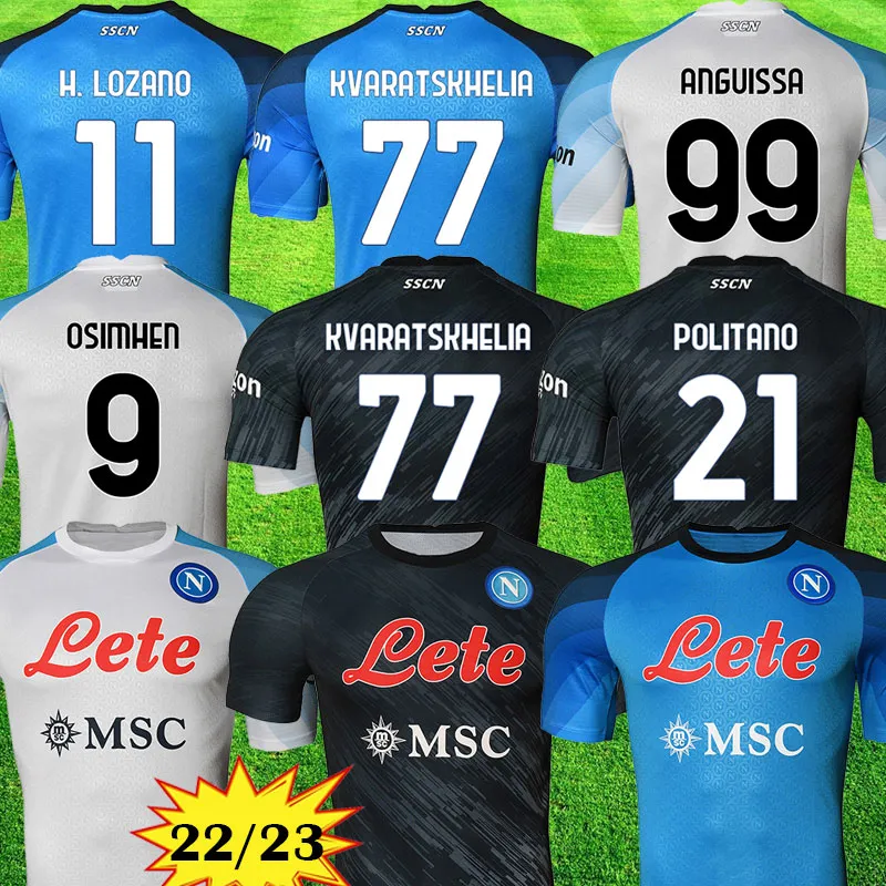 22 23 KVARATSKHELIA Napoli Soccer Jersey MARADONA Maglietta Da ...