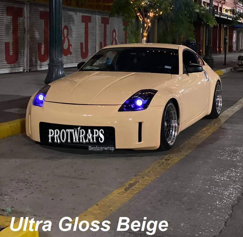 Premium Ultra Gloss Beige Desert Vinyl Wrap Sticker Whole Shiny Car ...