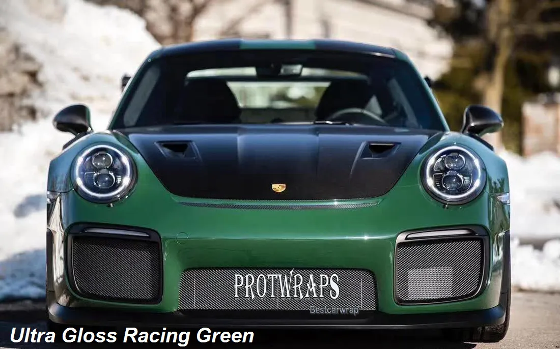 Ultra Gloss Racing Green Vinyl Wrap Windshield Stickers With Air ...