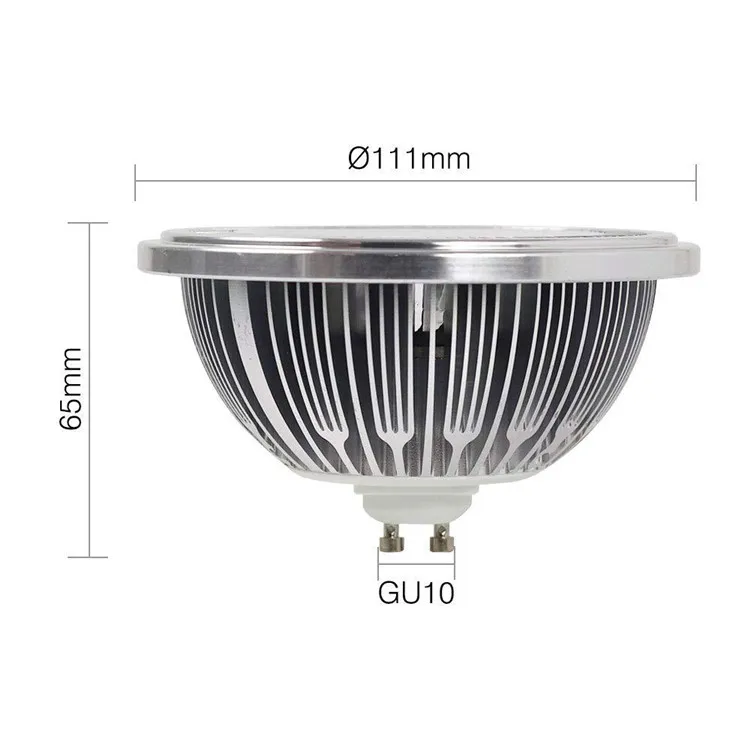 Dimmable AR111 GU10 12W COB LED Downlight G53 Recessed COB Spotlight ...