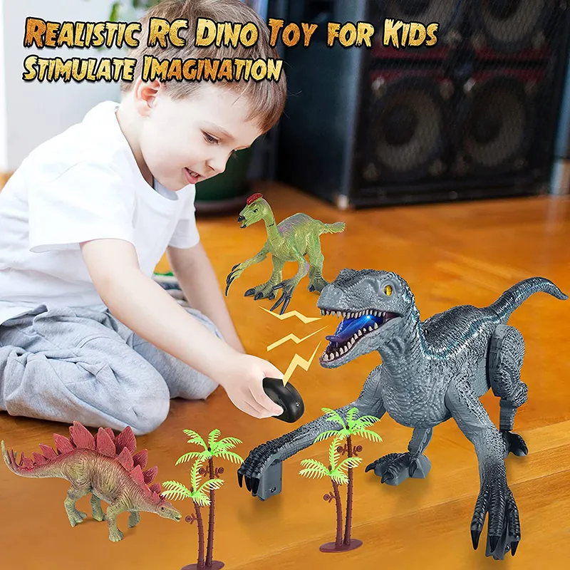 ElectricRC Animals RC Dinosaurios De Juguete Blue Velociraptor Remote ...