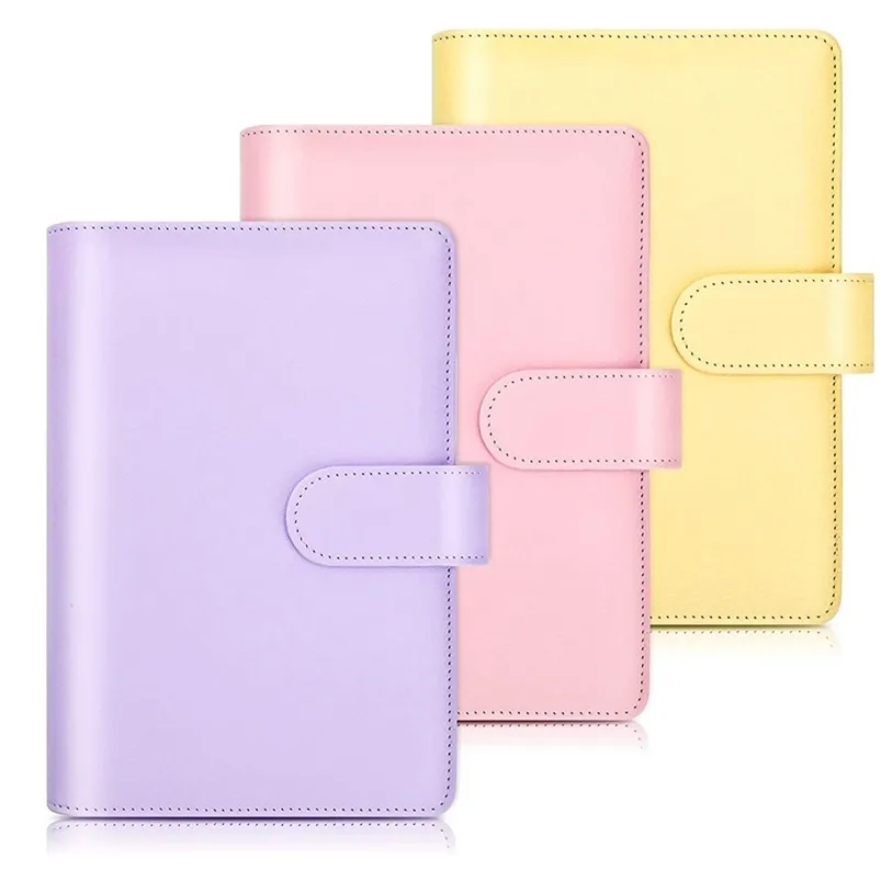PU Leather A6 Notebook Binder, 6-Ring Loose-Leaf Personal Organizer ...