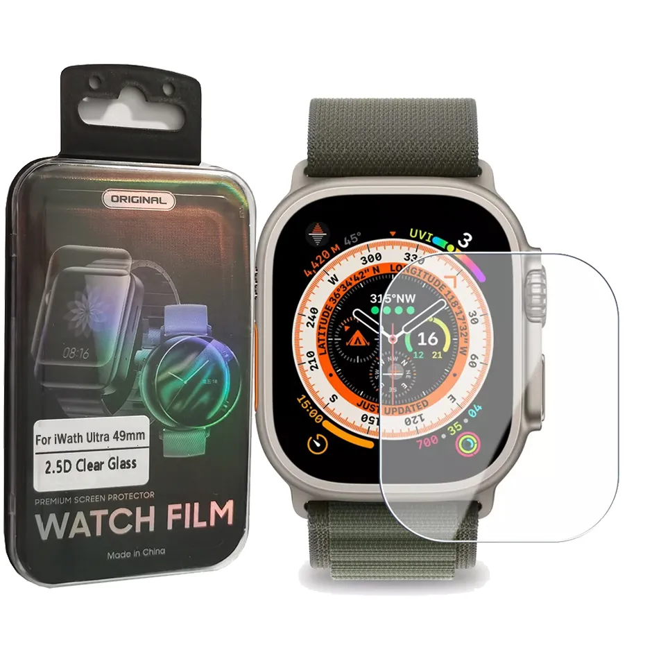 Clear Tempered Glass Watch 4 Screen Protector For Apple Watch ULTRA ...