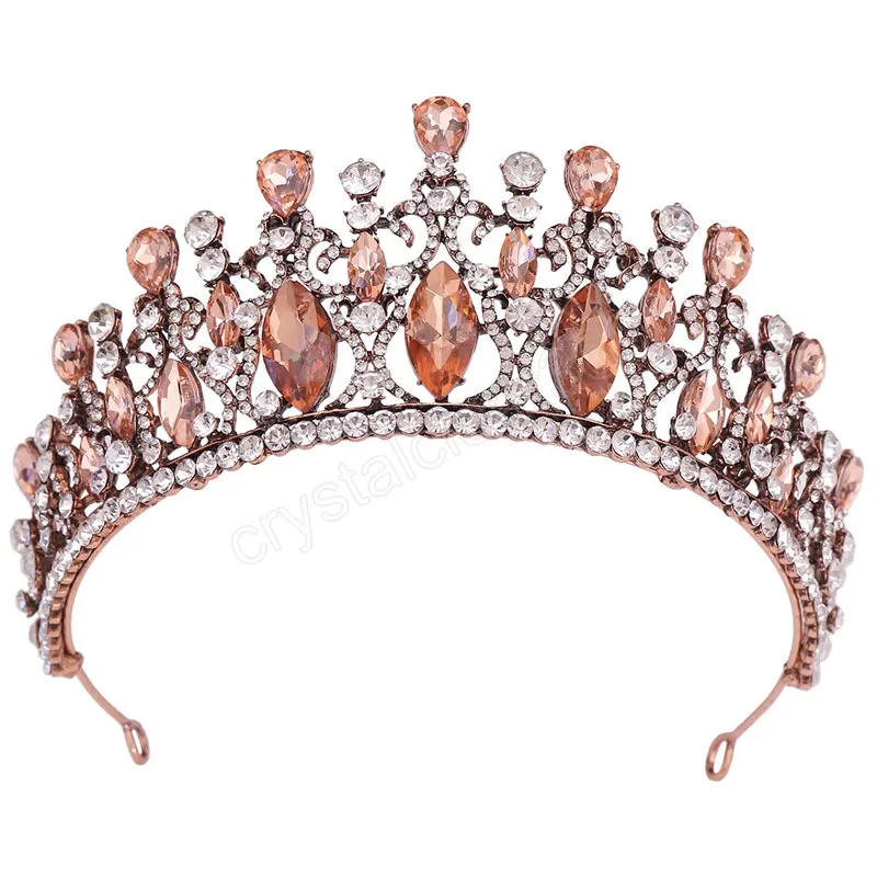 Handmade Purple Crystal Bridal Tiara In Bronze With Rhinestone Accents ...