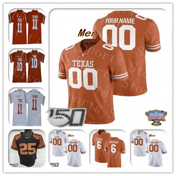 Texas Longhorns Football Jersey Custom Stitched Polyester Mens ...
