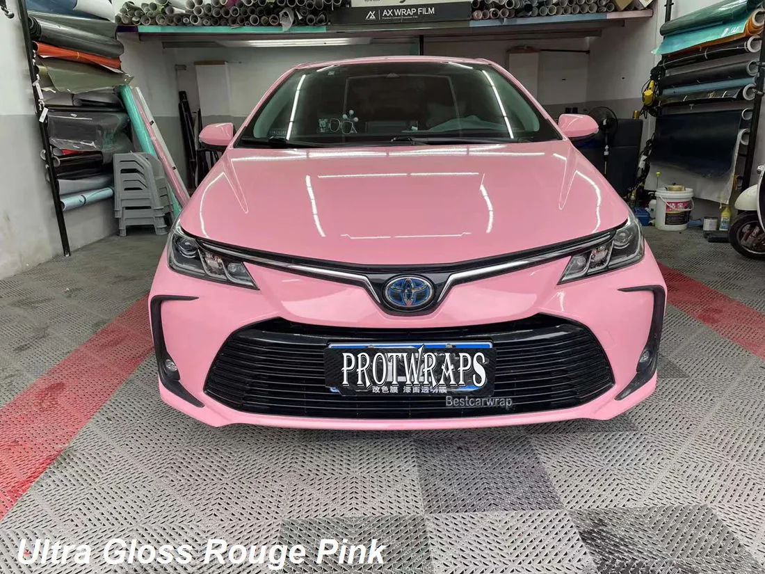 Ultra Gloss Rouge Pink Car Wrap Vinyl - Premium Shiny Wrapping Film ...
