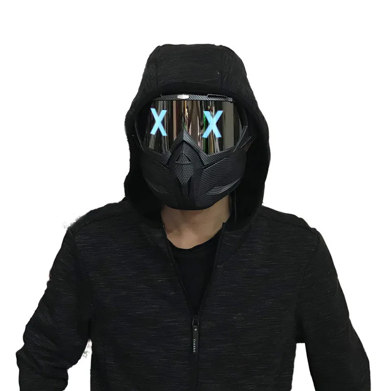 Party Masks Halloween LED Half Face X Glowing Eyes DIY Eyewear Mask ...