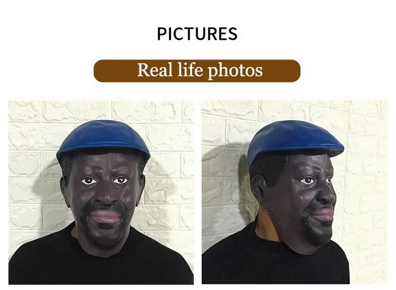 Realistic Black Latex President Mask For Cosplay, Halloween, And ...