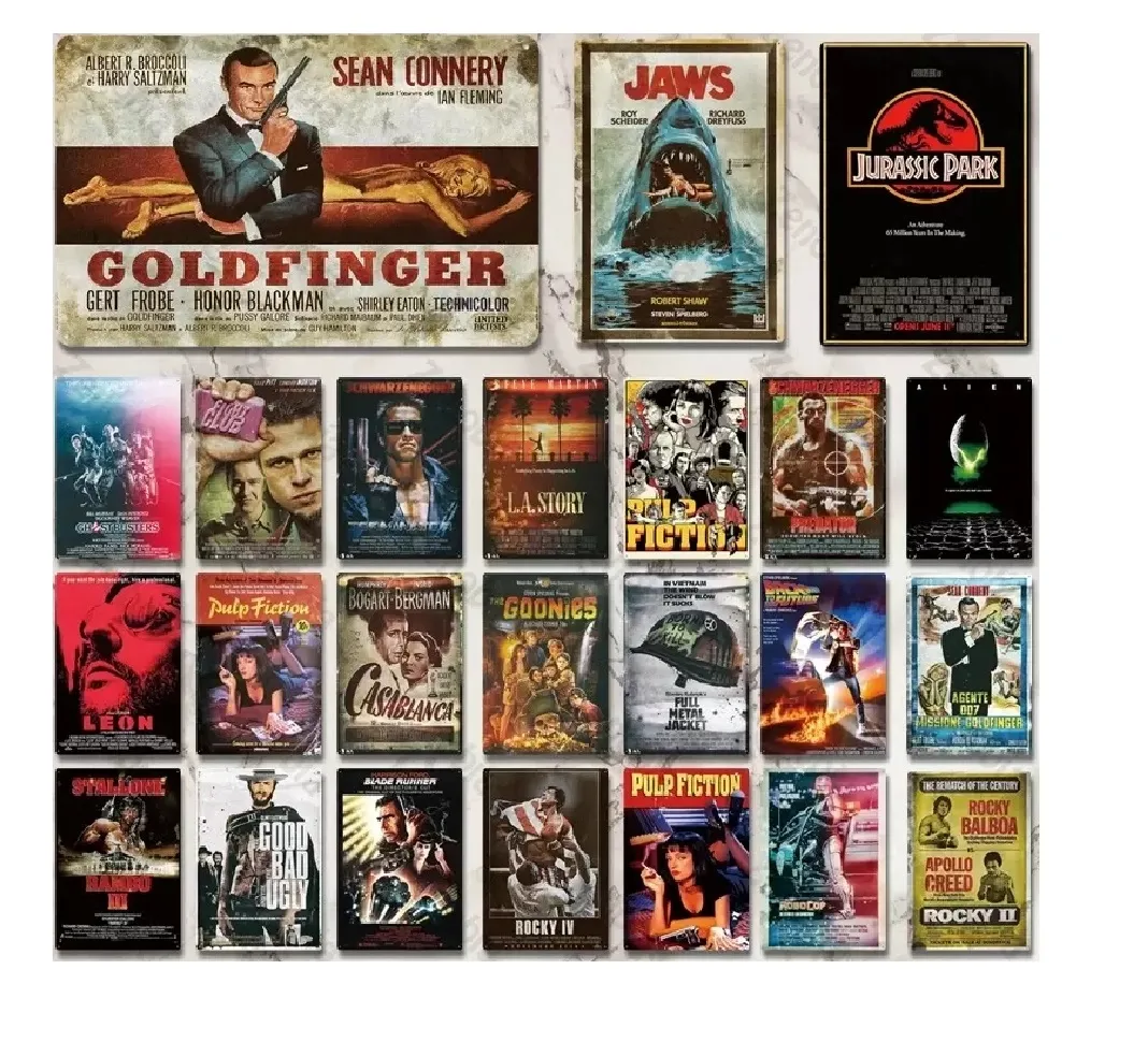 Classic Movie Metal Signs Vintage Tin Wall Decor For Bar, Pub, Man Cave ...