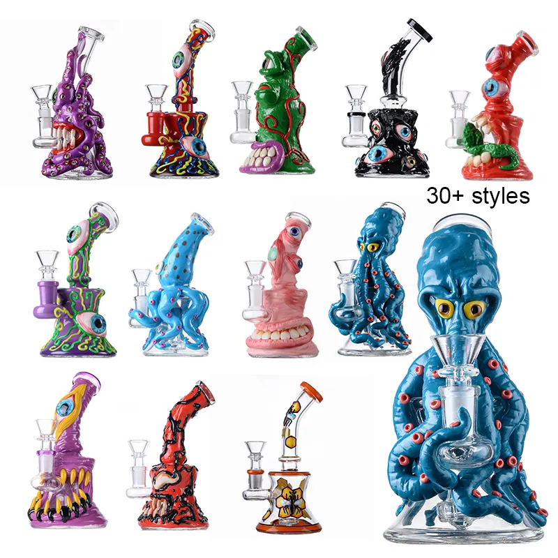 Bulk Order Halloween Glass Bongs With Octopus Heady Design, Showehead ...