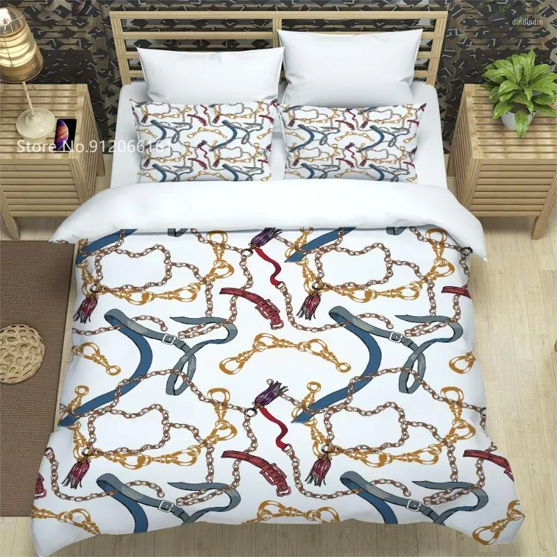 Black And Gold Bedding Luxury Vintage Baroque Set 3D Print Gold Chain ...
