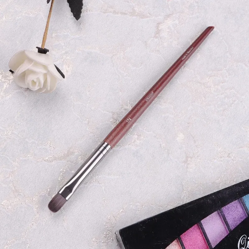 Small Precision Concealer Brush - Wood Brown, Firm Bristles for ...