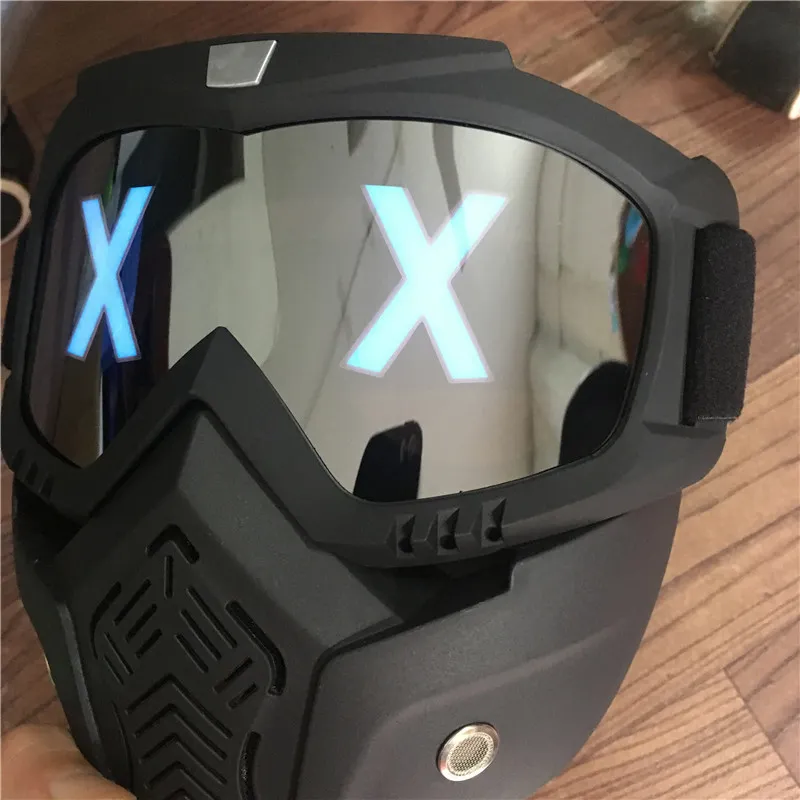 Party Masks Halloween LED Half Face X Glowing Eyes DIY Eyewear Mask ...