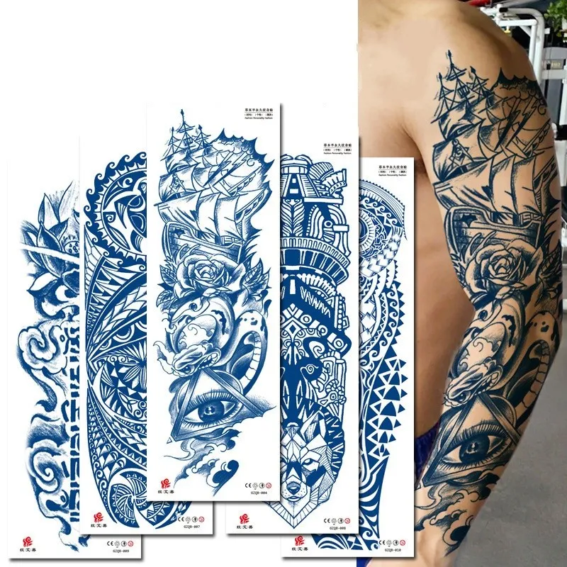 52 Different Styles Full Arm Tattoos Waterproof Temporary Gradient ...