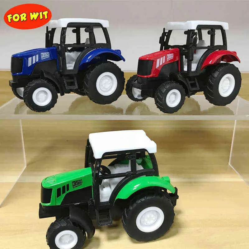 Modern Alloy Farm Tractor Model Diecast Metal Garage Farmer Toy Vehicle ...