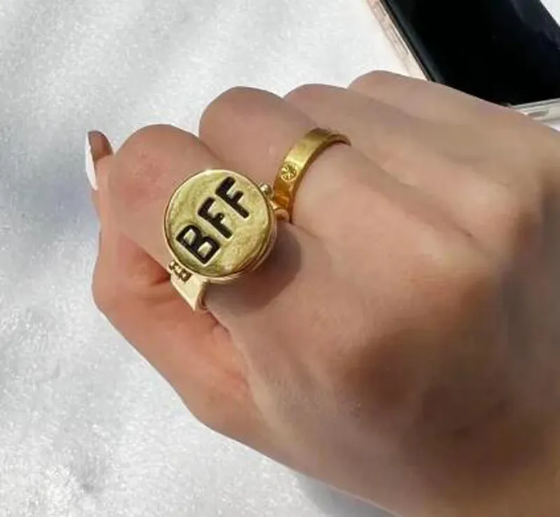 BFF Anime Rings For Women And Girls Adjustable Open Gold Rings ...