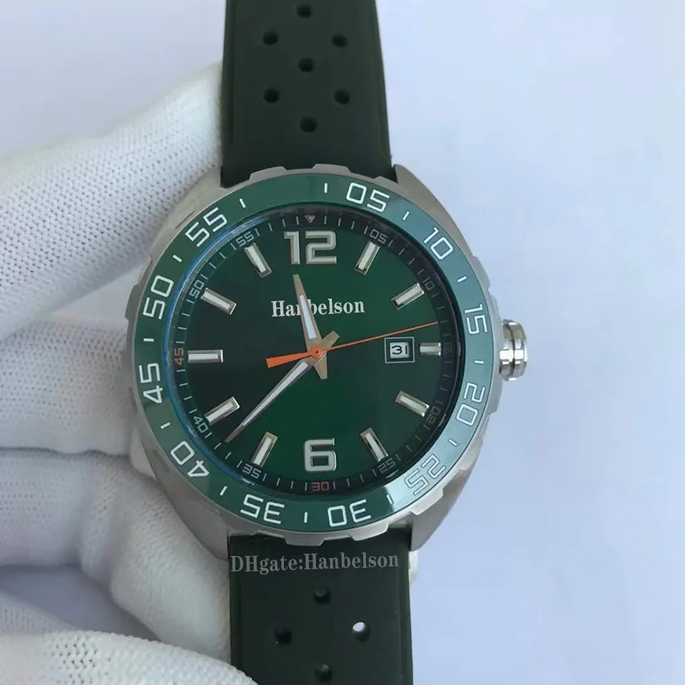 Mens Green Automatic Mechanical Watch With Luminous Ceramic Bezel ...