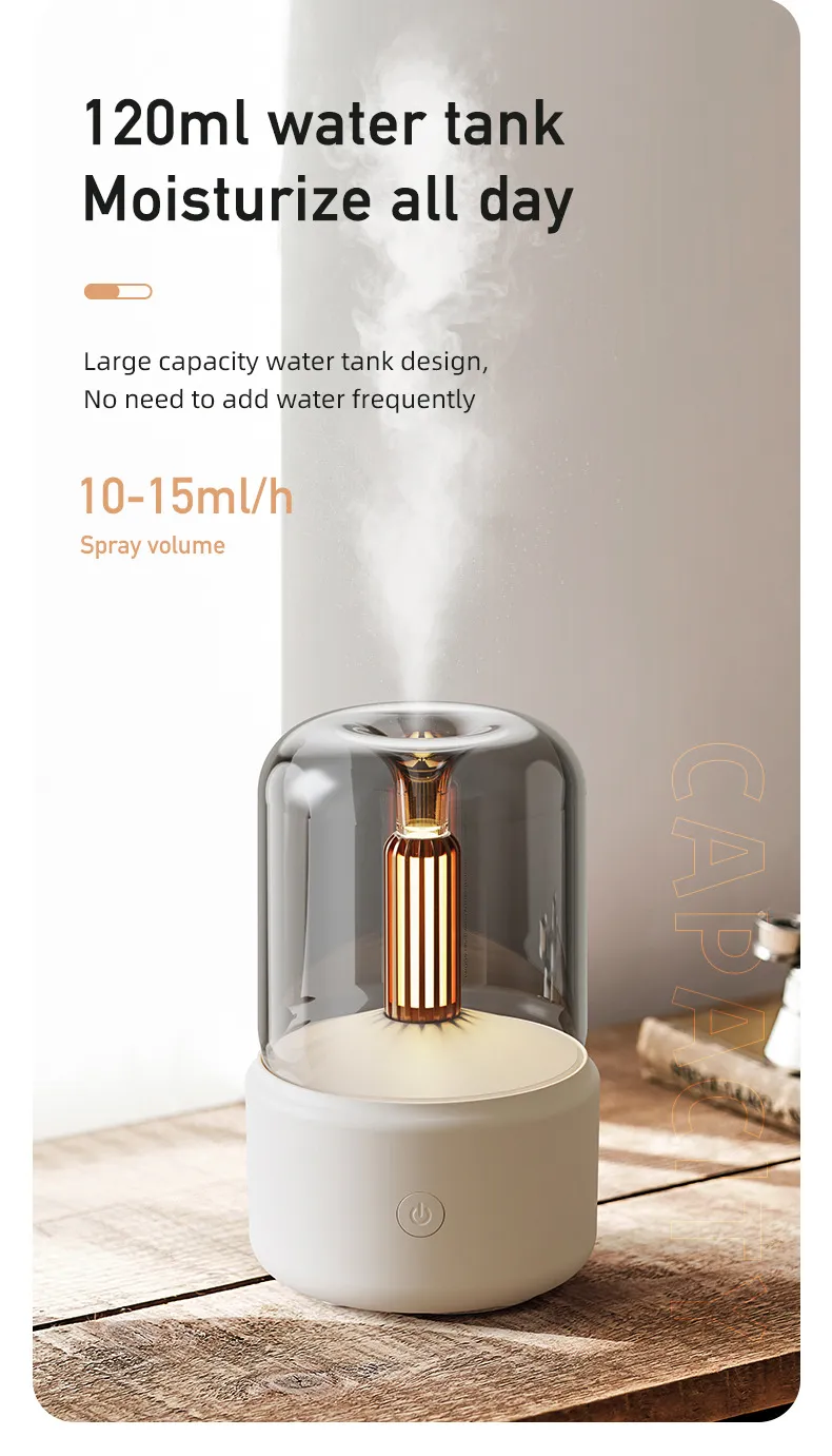 Portable Cool Mist Humidifier With LED Night Light 120ML Electric USB ...
