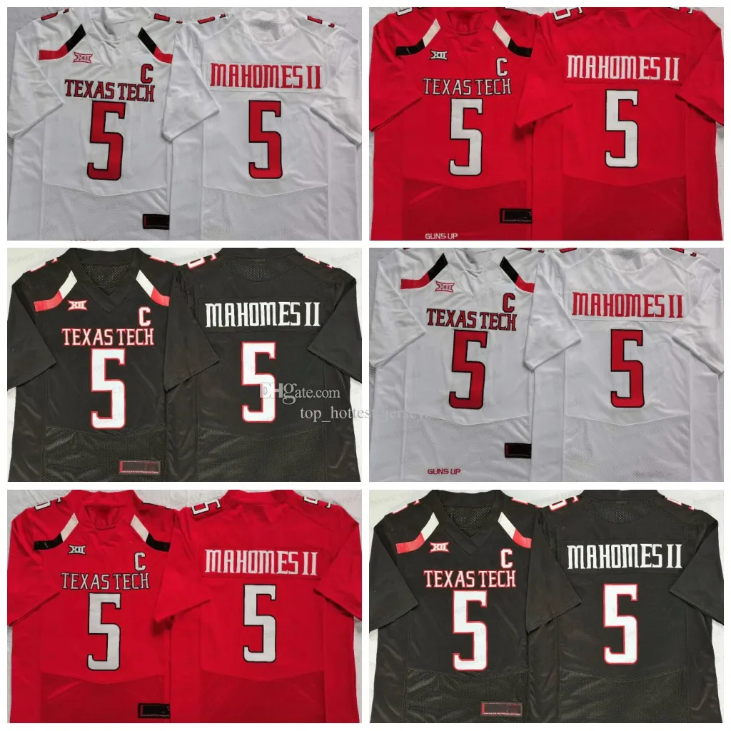 Texas Tech 5 Patrick Mahomes II College Football Jersey Red Men Black ...