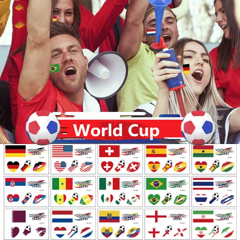 Flag Tattoo Stickers World Cup Premium Waterproof Temporary Tattoos ...