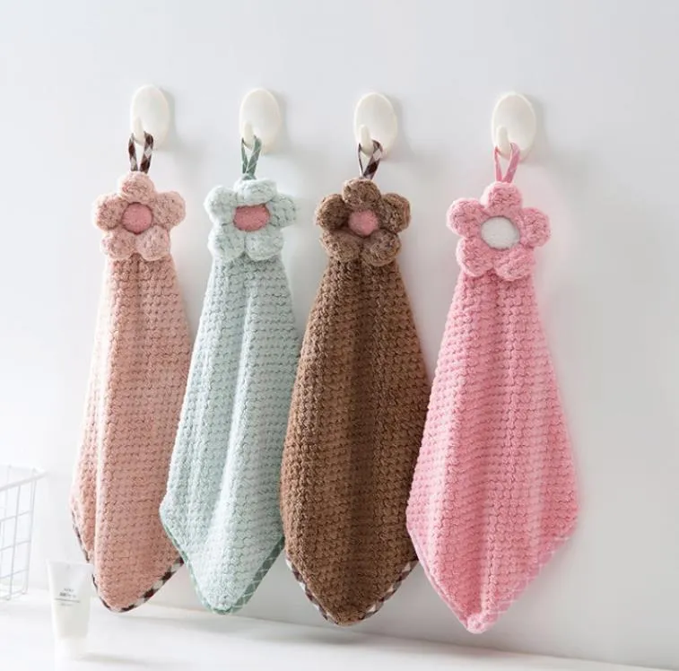 Cartoon Towels Children's Hand Towels Cute Animal Hanging Wipe Towel ...