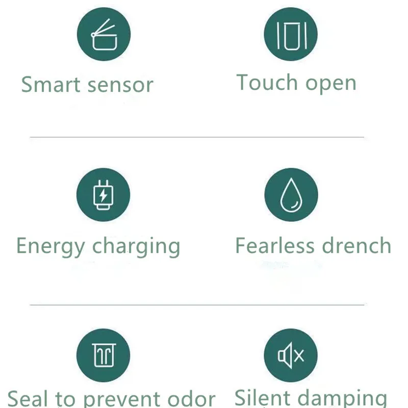 Waste Bins 1316L Smart Trash Can Sensor USB Rechargeable Automatic ...