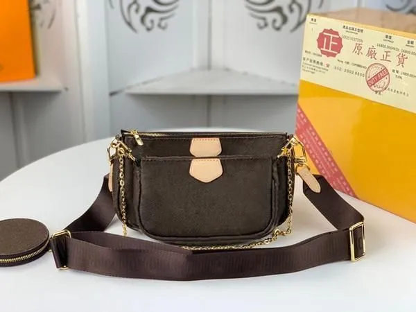 Brown Flower 3 In 1 Designer Brown Messenger Bag With Coin Purse Luxury ...