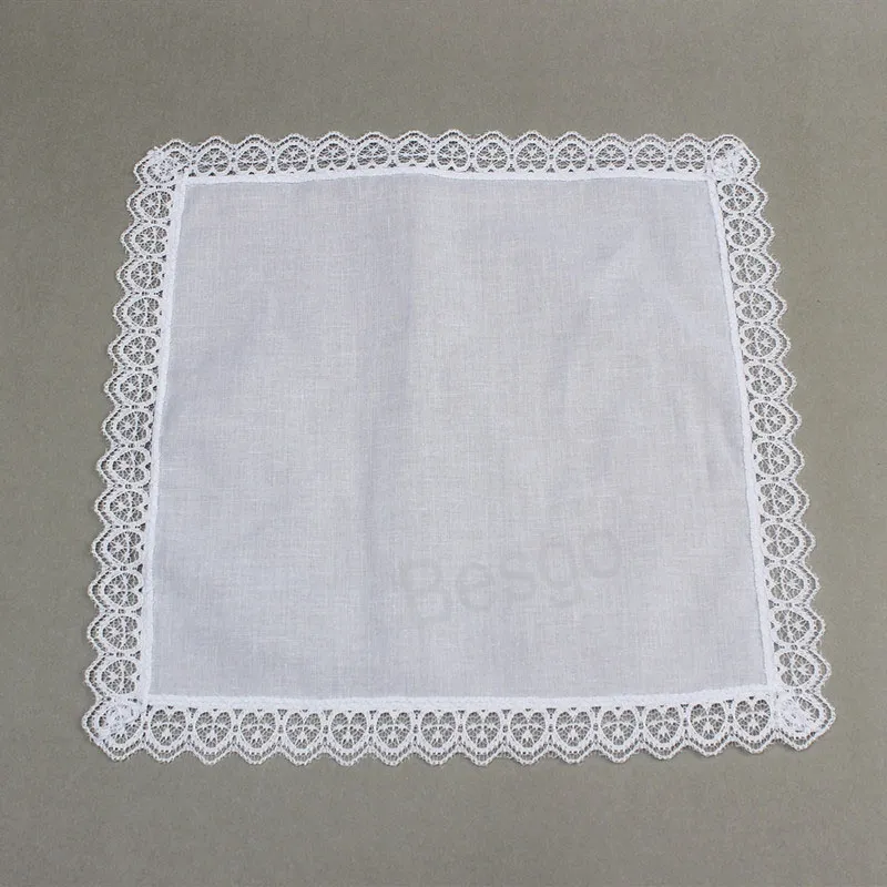 DHgate.com:White Lace Handkerchief, 23x25cm Cotton Thin Handkerchief ...