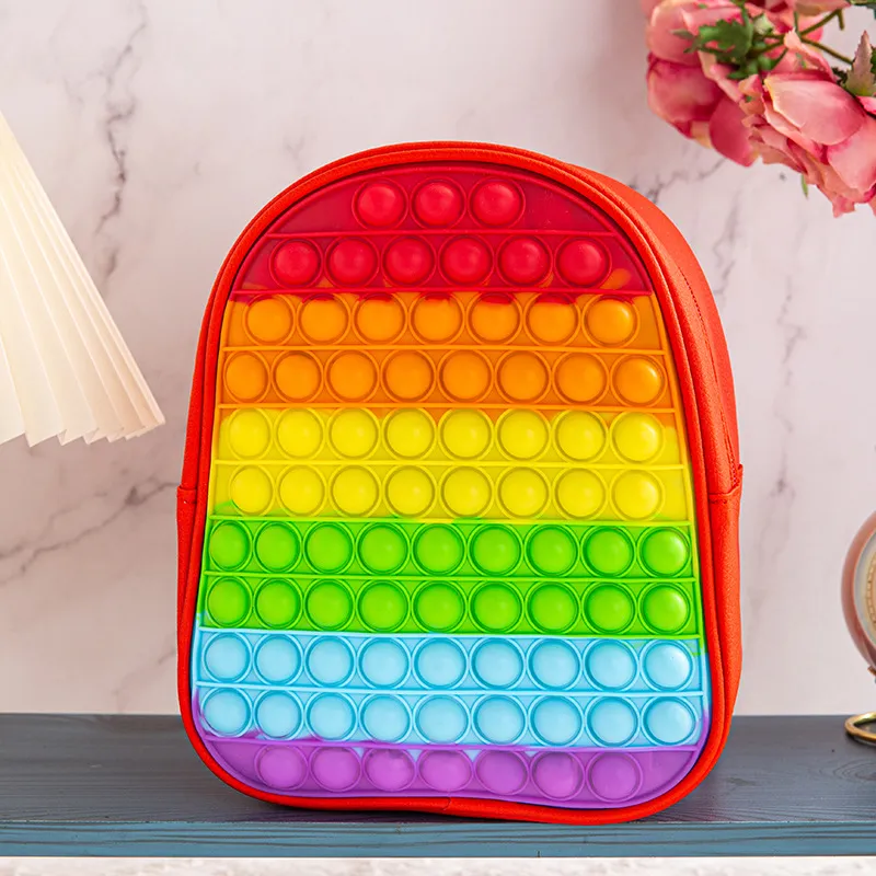 Rainbow Unicorn Shoulder Kindergarten Backpack With Cute Fidget Toy ...