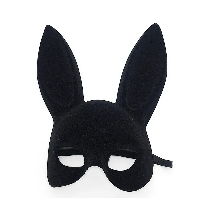 Pink/Black Rabbit Ear Mask For Masquerade Parties & Halloween Cosplay ...