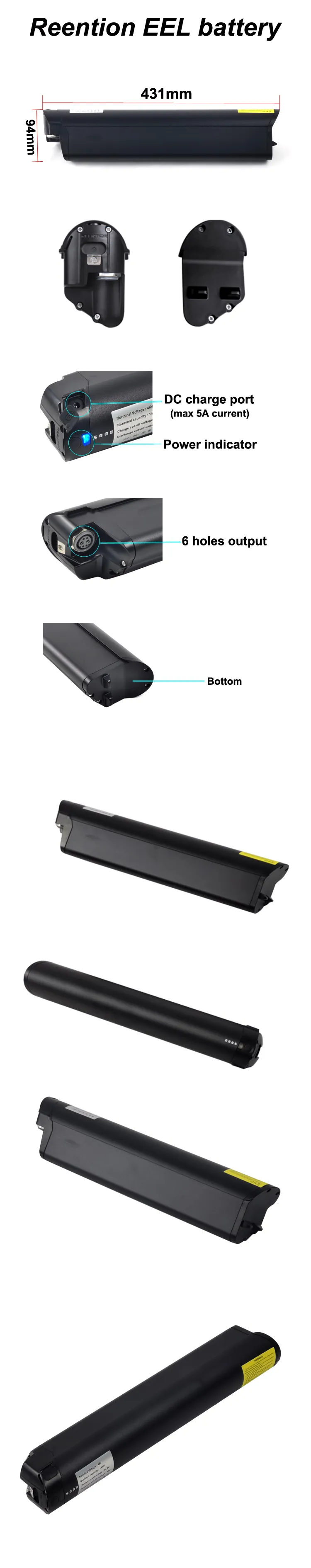 Reention EEL Inner Frame Battery Pack 48V 12.8Ah 14Ah Hidden Lithium ...
