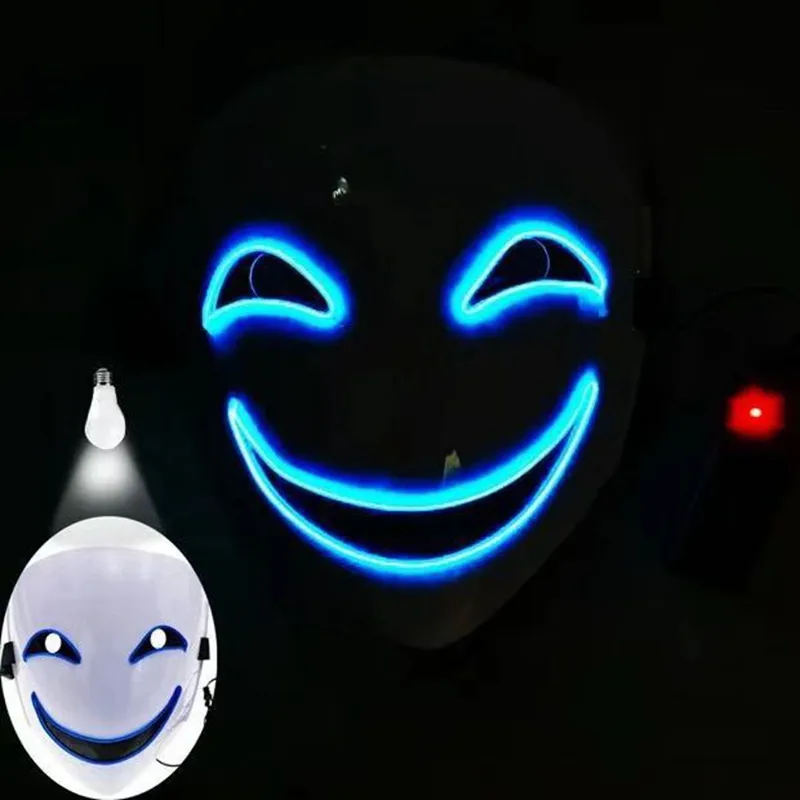Halloween Neon Led Purge Mask Smile Masque Masquerade Party Light ...