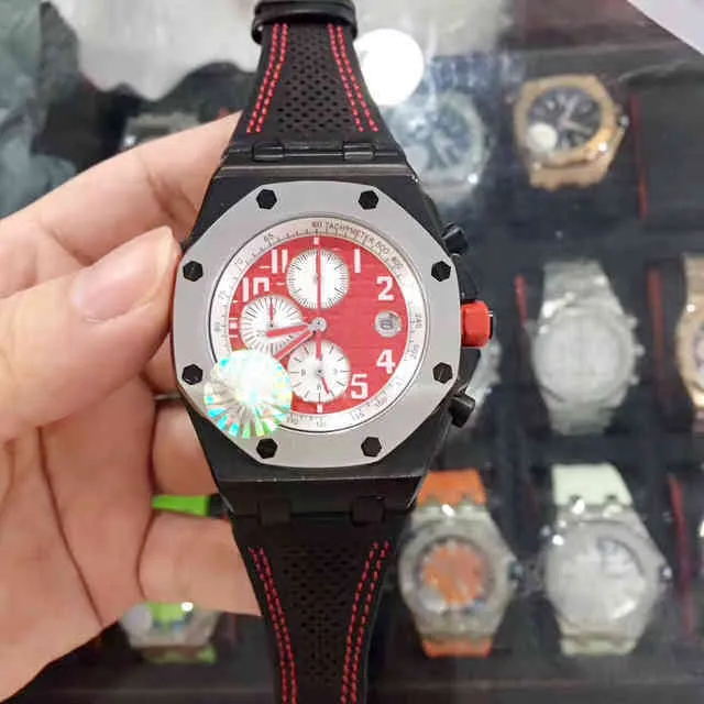 Chronograph Leather Watch: Clean Factory Stopwatch For Men Blue/Black ...