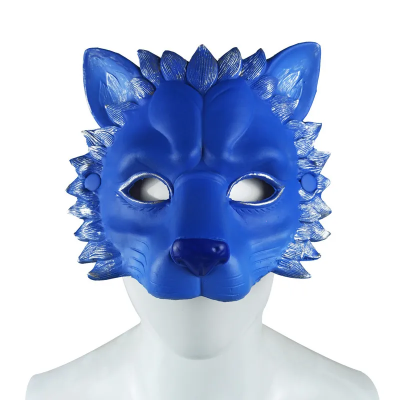 Realistic 3D Lion Half Face PU Foam Party City Wolf Mask For Cosplay ...