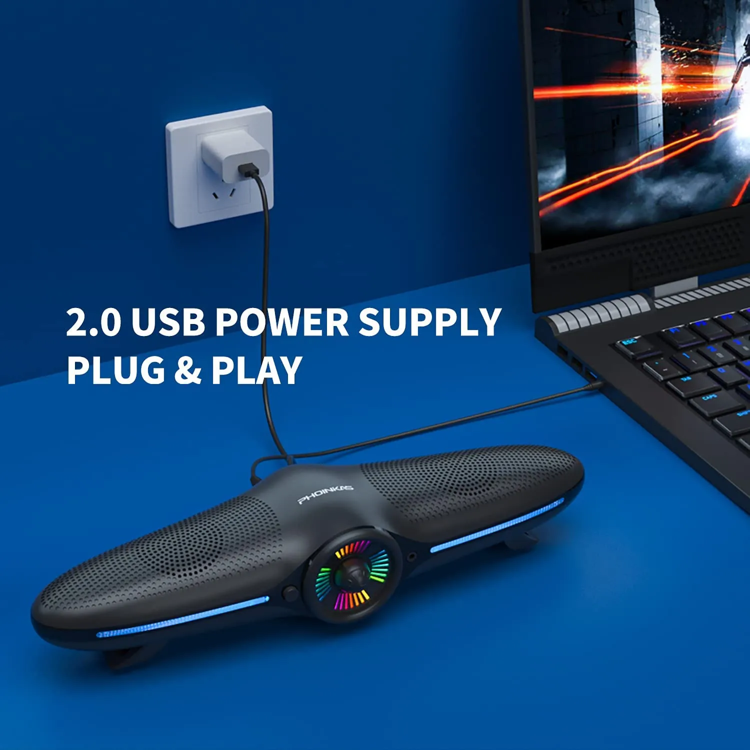 PC Gaming Speakers Desktop Soundbar For Computer Laptop Tablets Stereo ...