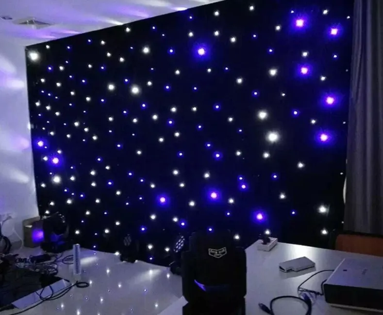 LED Starry Sky Screen Wedding Backdrop Blue Light, Sound & Auto Control ...
