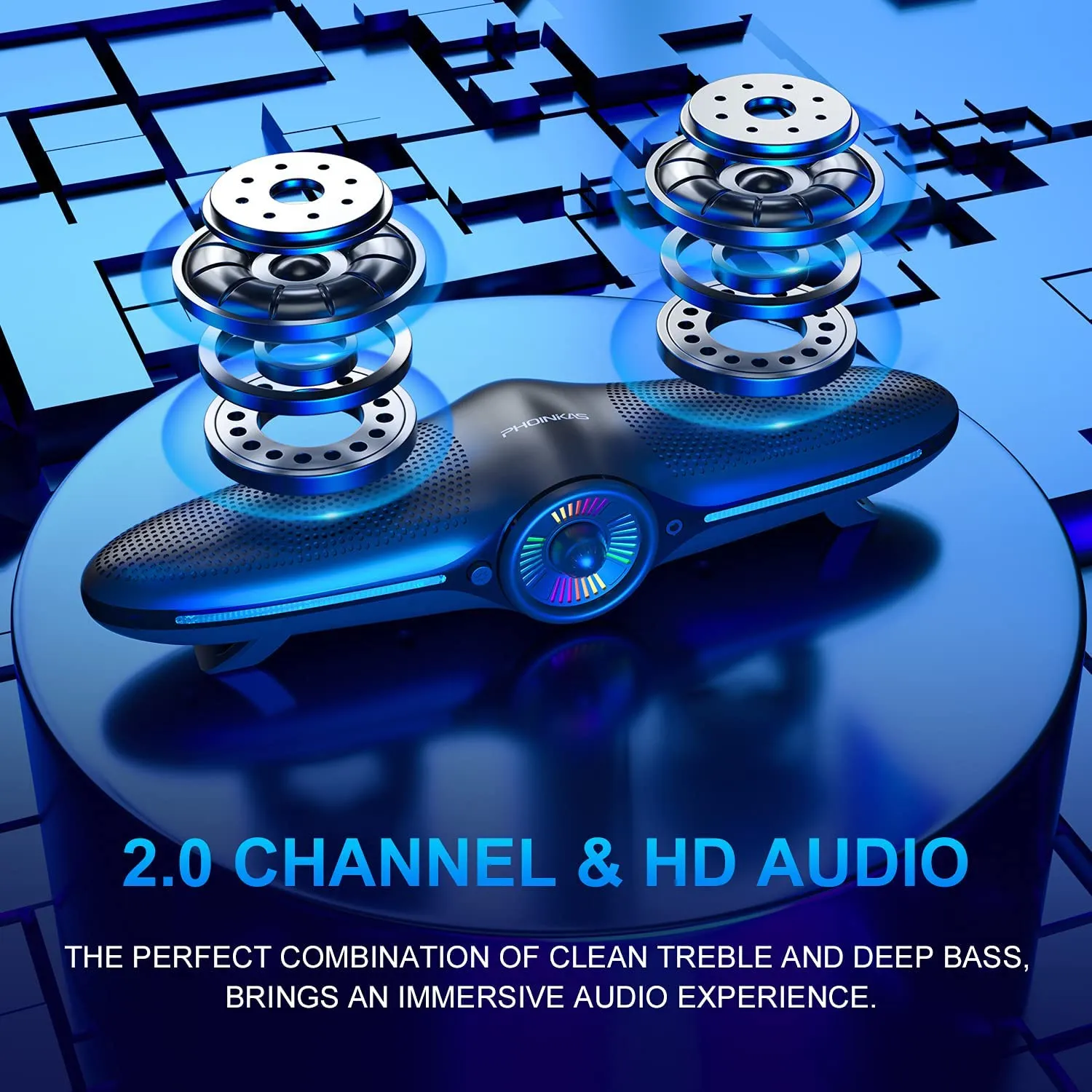 PC Gaming Speakers Desktop Soundbar For Computer Laptop Tablets Stereo ...