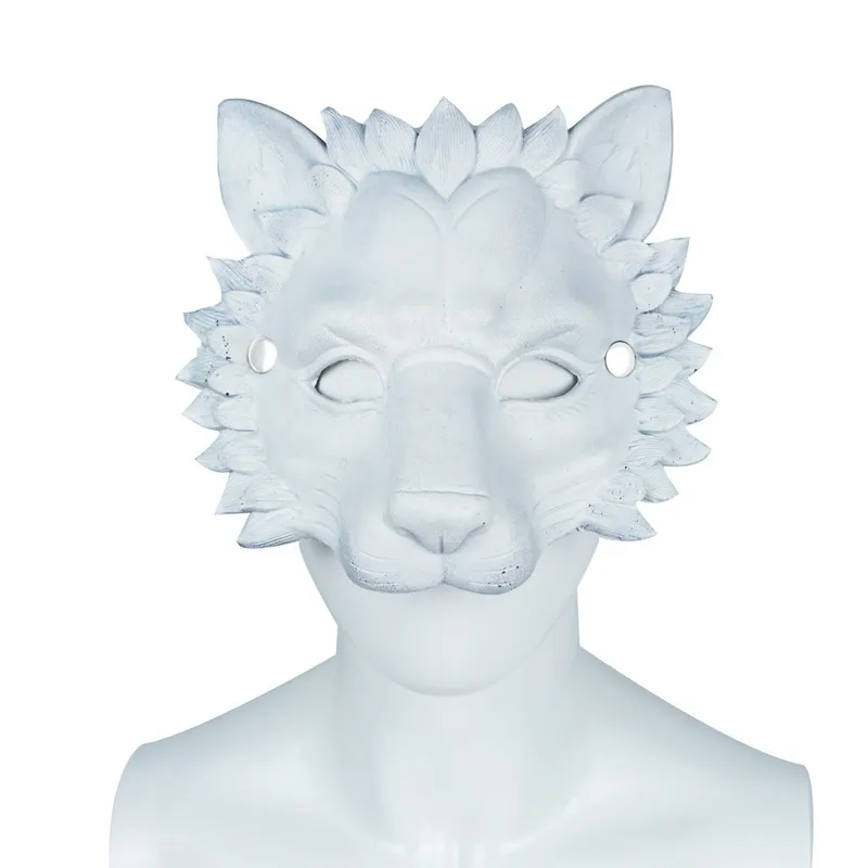 Realistic 3D Lion Half Face PU Foam Party City Wolf Mask For Cosplay ...