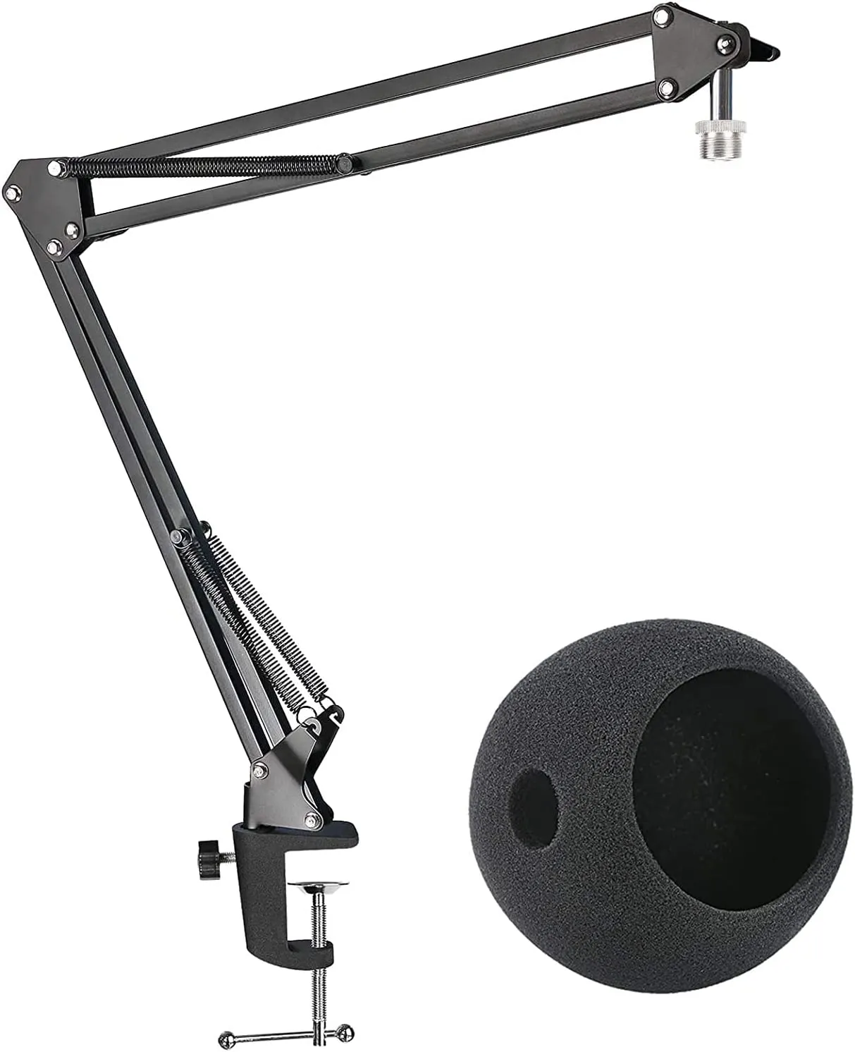 Mic Stand with Foam Windscreen and Pop Filter Cover for Blue Snowball ...
