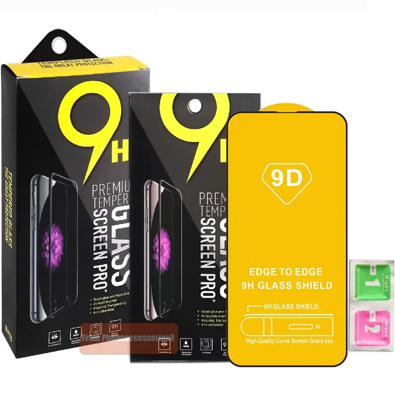 9D Tempered Glass Phone Screen Protector For IPhone 14 13 12 11 PRO MAX ...
